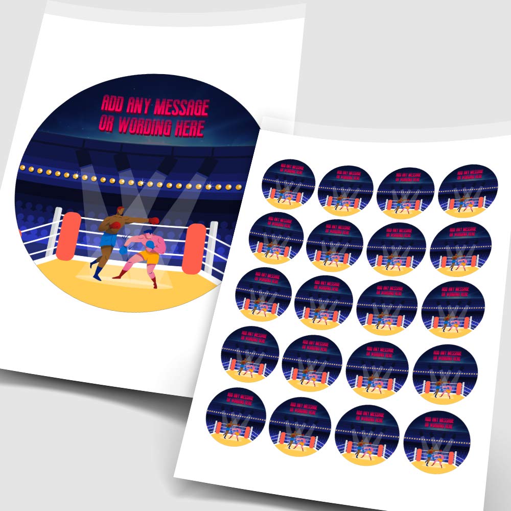 Personalised 7 5 Inch Boxing Ring Cake Topper And 20 | Desertcart INDIA