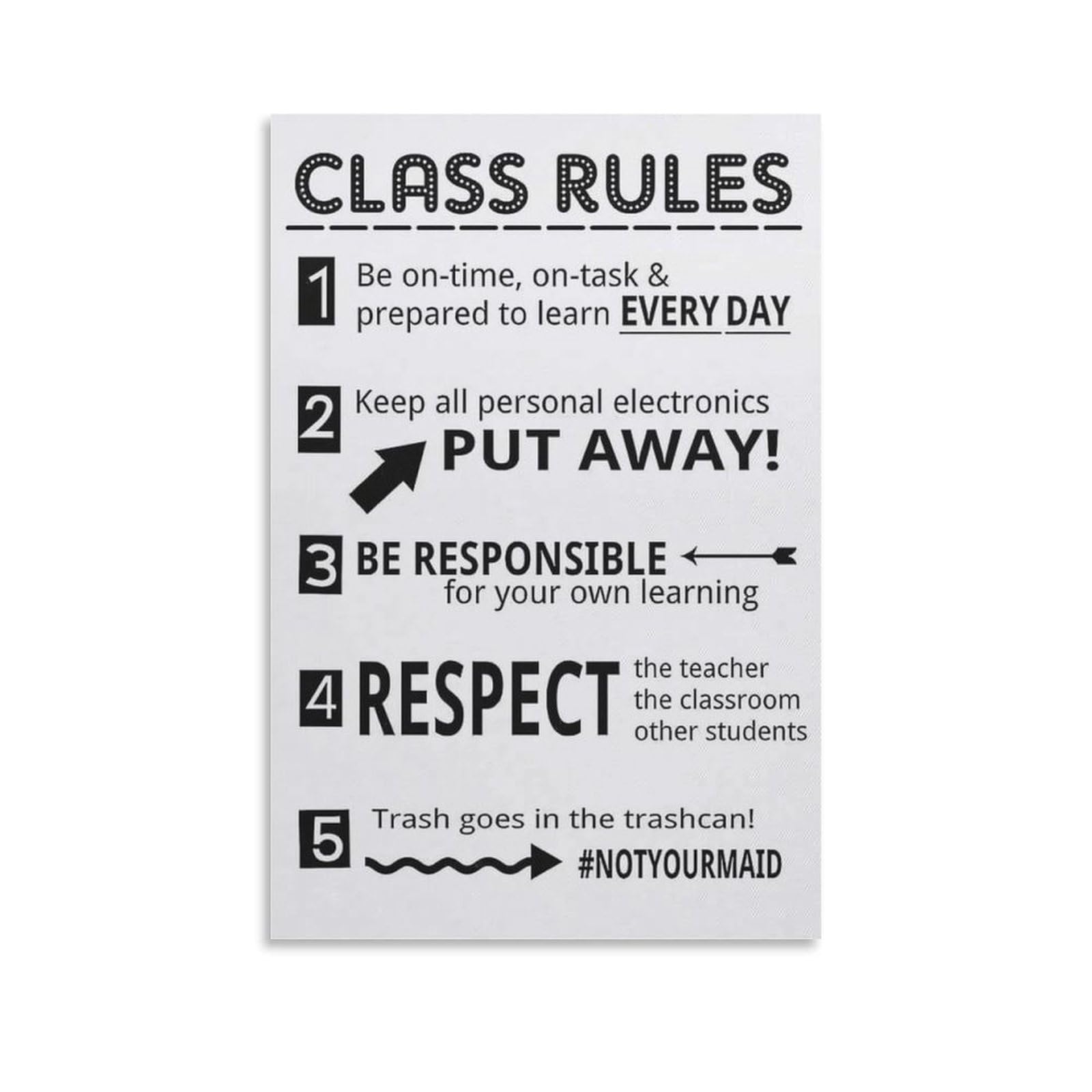 Amazon.com: Posters Classroom Rules Poster Class Rules Poster for ...