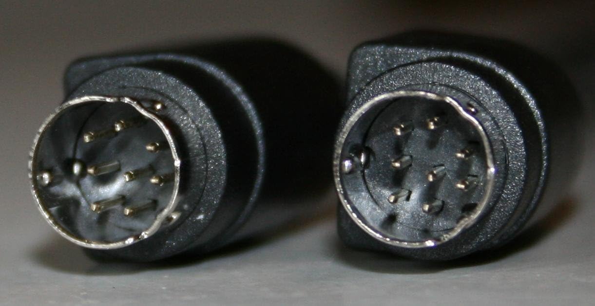 Amazon.com: 8 Pin Mini Din Male Male Cable 6 Ft in Black : Electronics