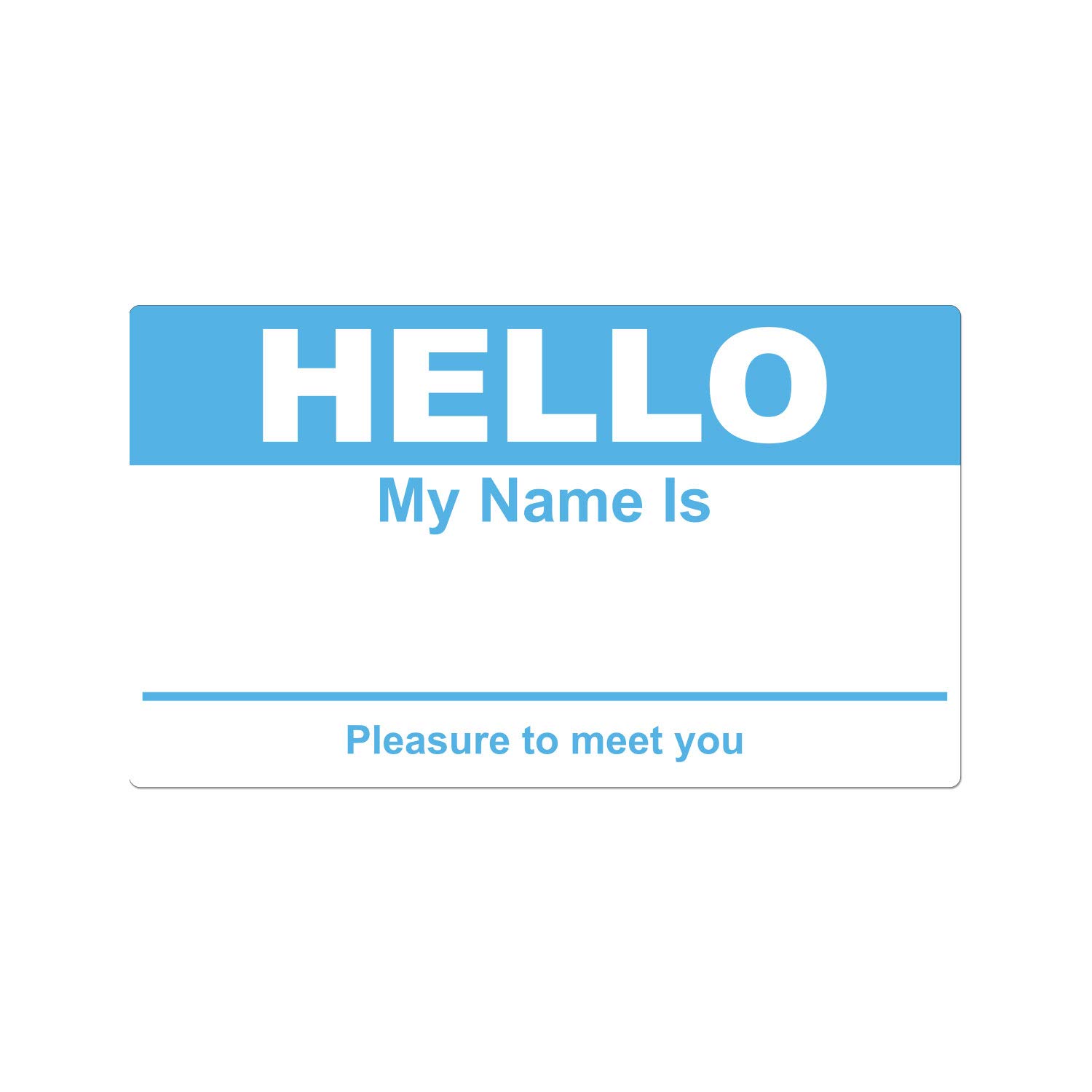 Amazon.com : 100 PCS, Lt Blue Hello My Name is Stickers - 2.3 x 4 Inch ...