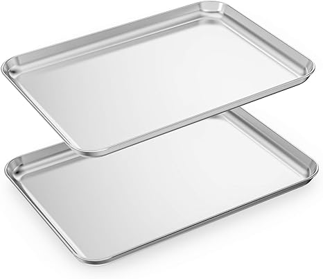 Amazon.com: Baking Sheets Set of 2, HKJ Chef Cookie Sheets 2 Pieces ...