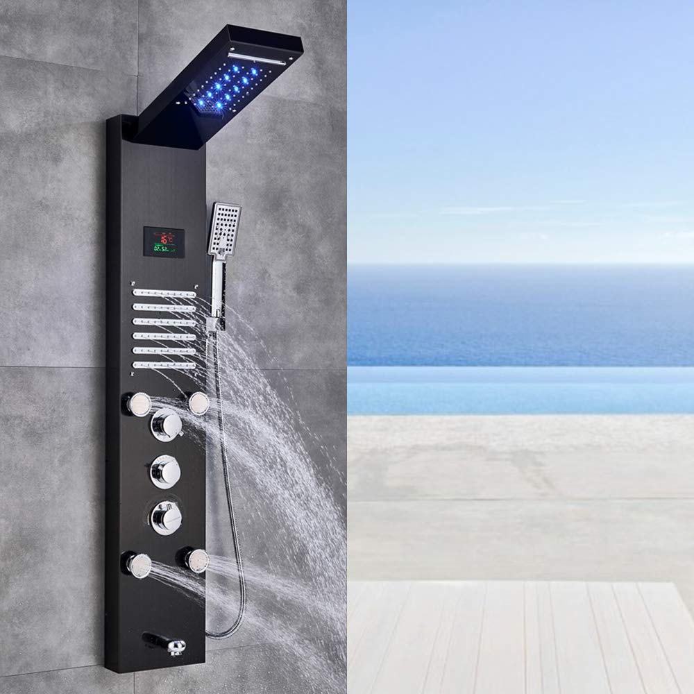 Buy Bathroom Shower System, LED Shower Panel System Column Tower, 6 ...