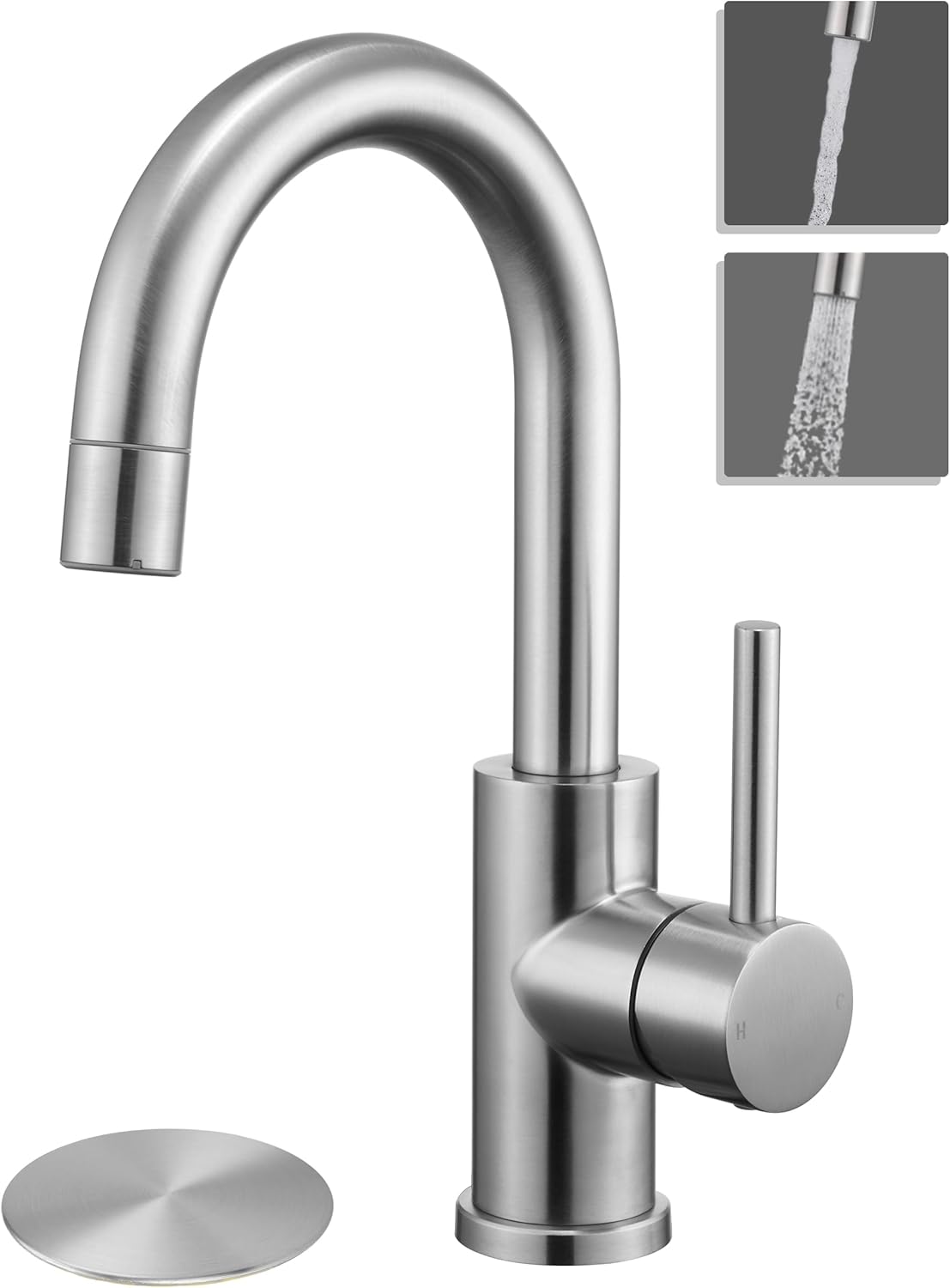 Tohlar Brushed Nickel Bar Sink Faucet Single Handle, Single Hole ...