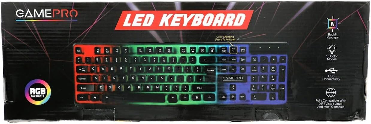 Amazon.com: 12 Count Whole Sale GamePro LED Gaming Keyboard : Video Games