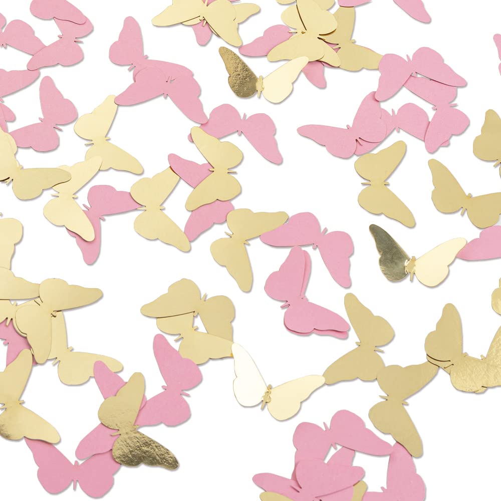Amazon.com: Vofrise 300PC Pink Gold Butterfly Confetti Butterfly Baby ...
