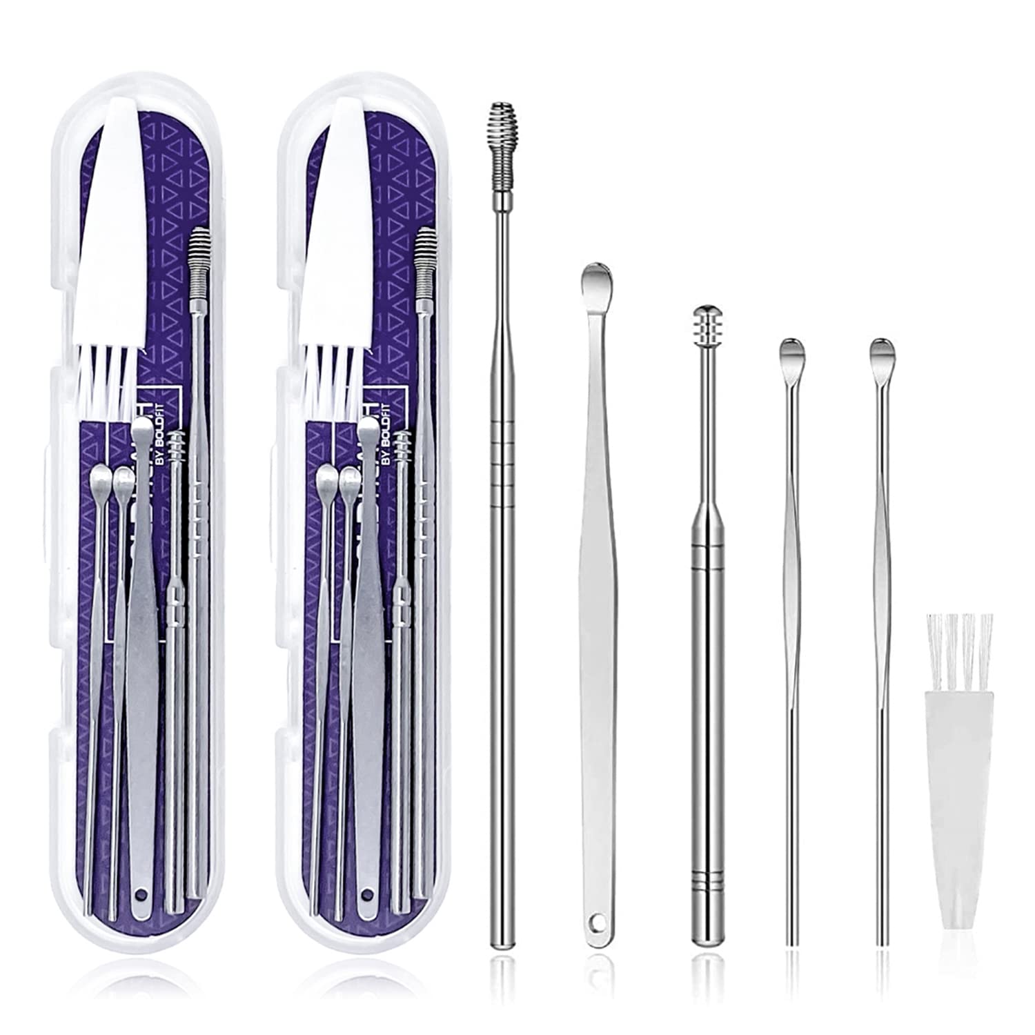 Boldfit Ear Wax Cleaner - Resuable Ear Cleaner Tool Set with Storage ...