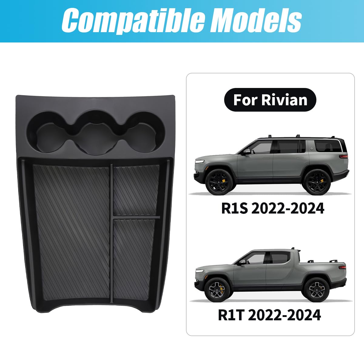 Rivian R1T R1S Accessories Lower Center Console Organizer Tray Storage ...