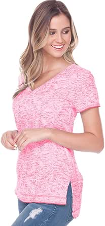 Kavio! Juniors Static Jersey Print V Neck Cntrst Raw Edge High Low ...