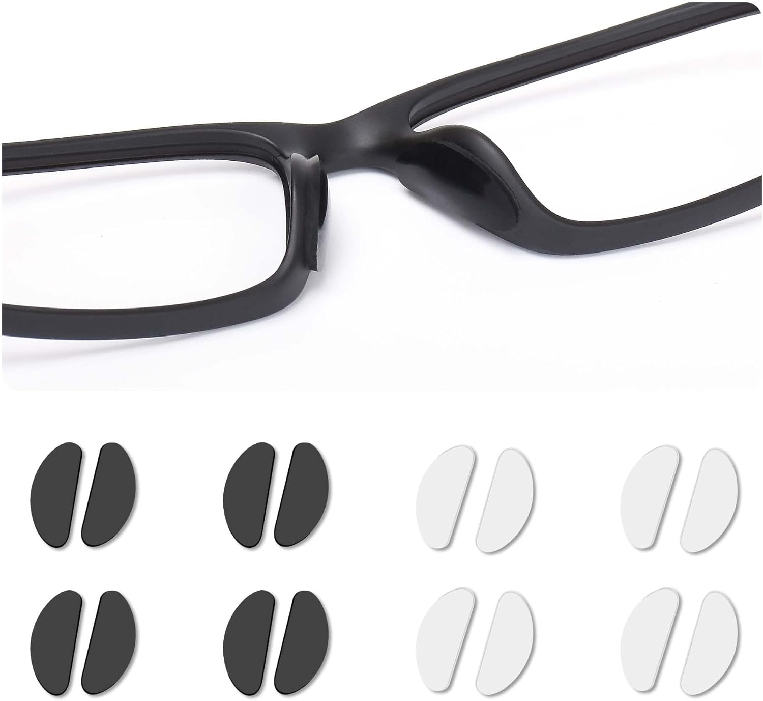 Amazon.com: Adhesive Contoured Silicone Eyeglass Nose Pads - Anti Slip ...