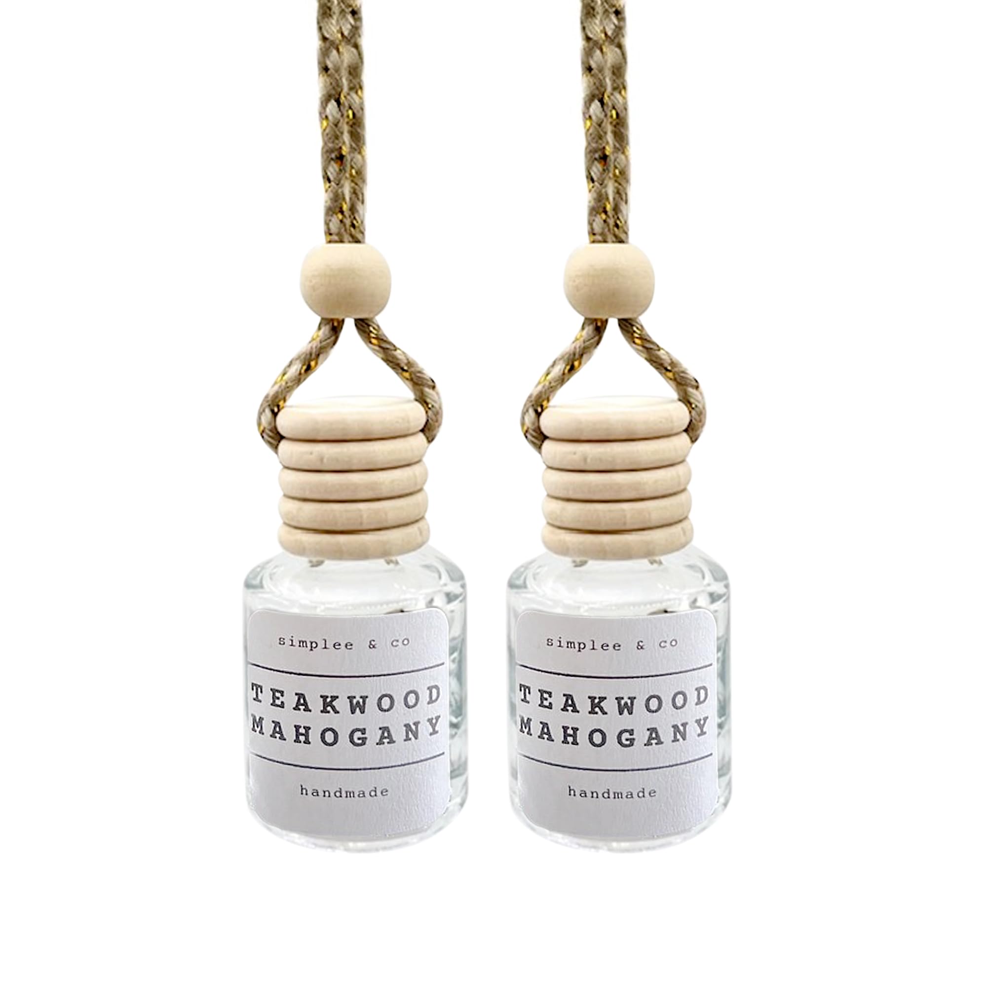 Amazon.com: Teakwood and Mahogany Car Air Hanging Essential Oil ...