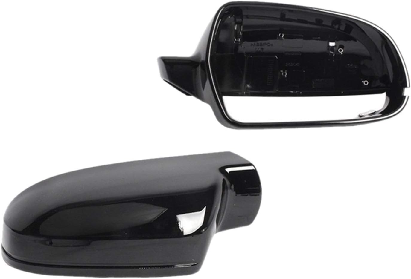 Amazon.co.jp: Colorful Linght 左右グロス明るい黒バックウイングミラーカバーキャップフィット感のためのアウディA4 ...