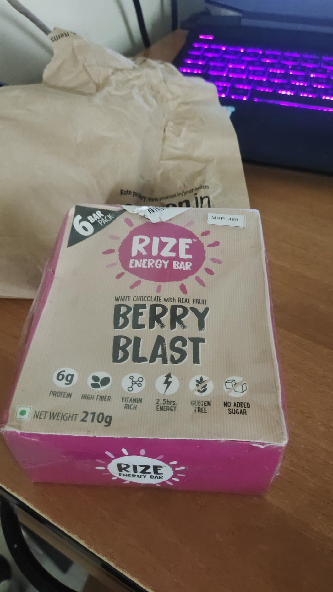 RIZE Energy Bar|As Seen on Shark Tank India| 6g Protein Bar Caffeinated ...