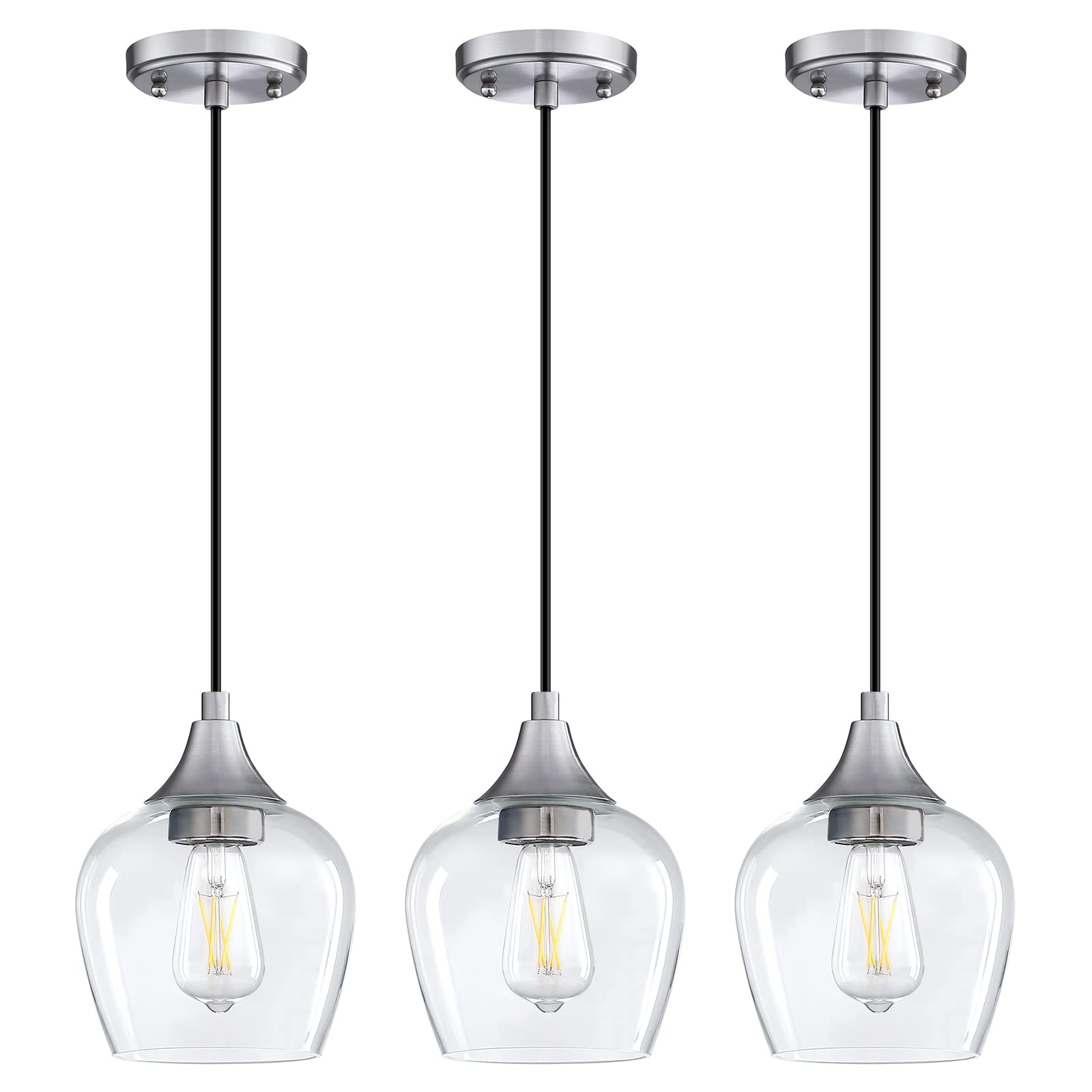 Dolaimy House 3 Pack 1 Light Indoor Mini Hanging Kitchen Island Pendant ...