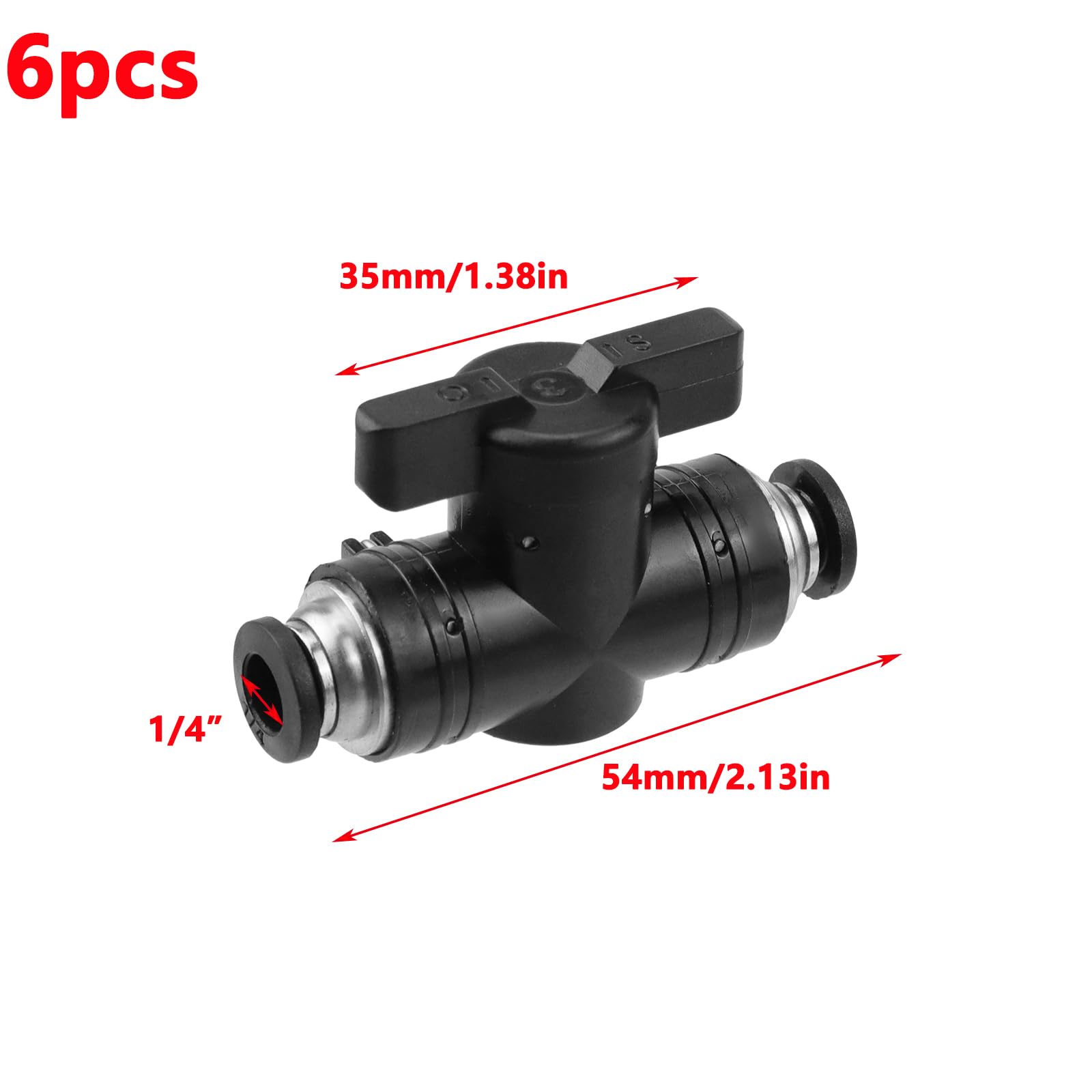Snapklik.com : Pneumatic Ball Valve,6Pcs Pneumatic Push To Connect Ball ...