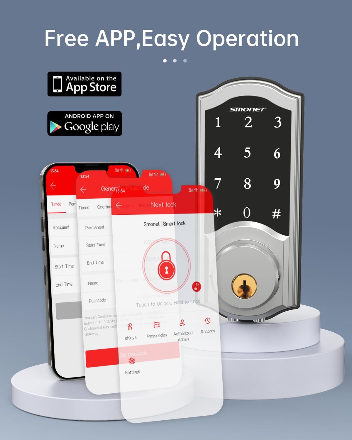 Snapklik.com : Alexa WiFi Door Lock - SMONET 5 In 1 Remote Control ...
