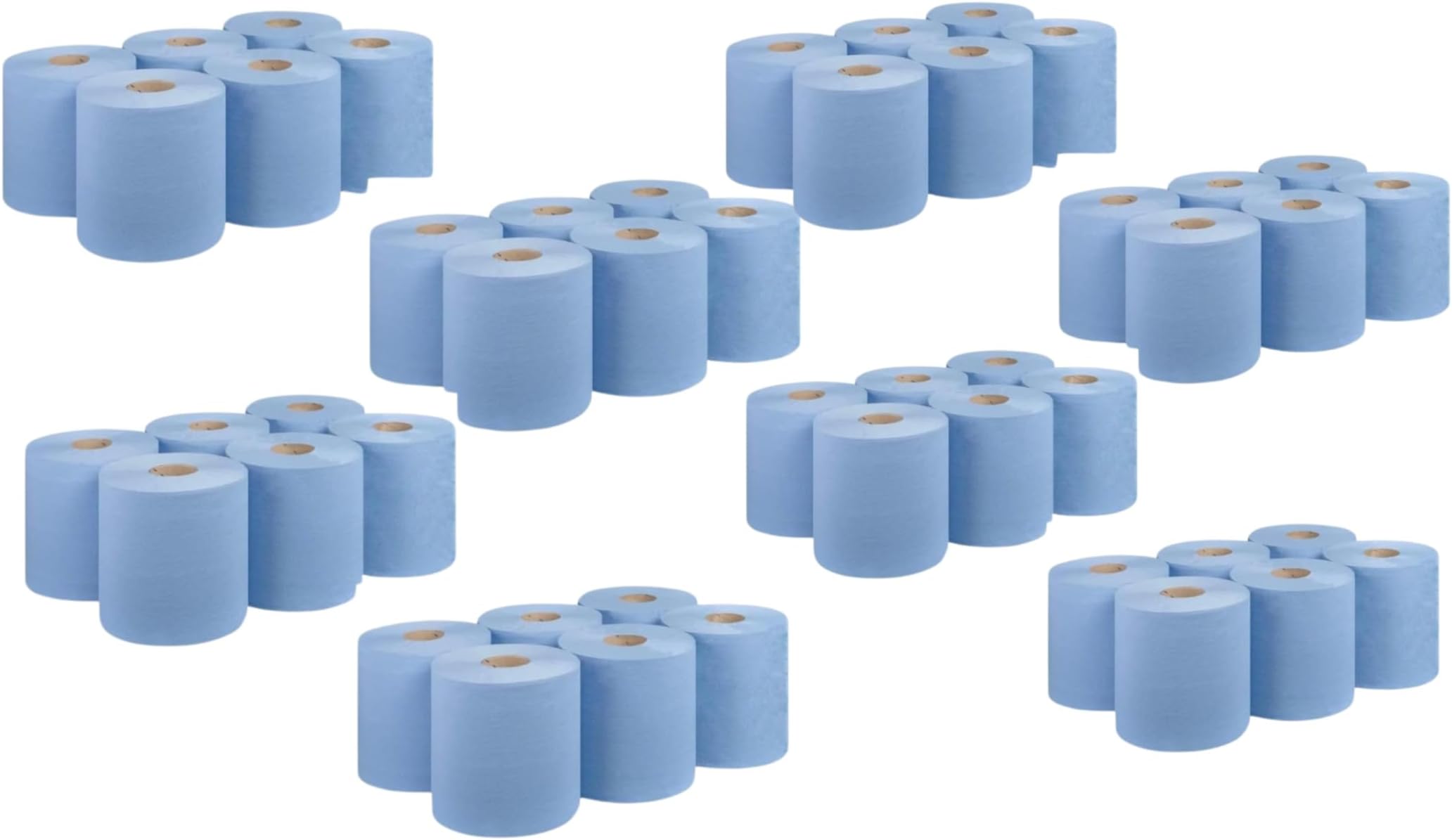 30 Eco Centrefeed Rolls 2ply Blue Embossed 400 sheets per roll 5 X 6 ...