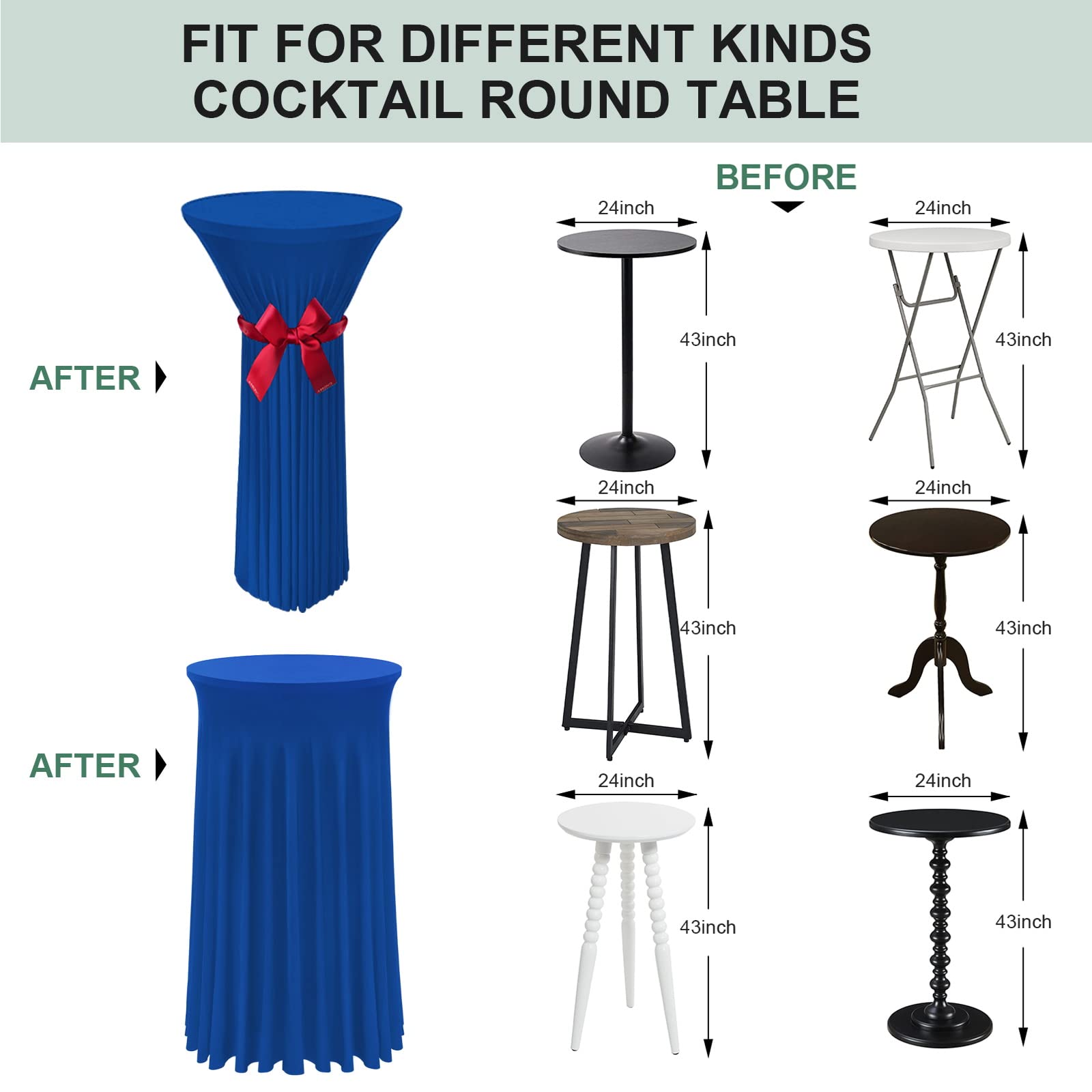 Snapklik.com : BDDC Cocktail Table Covers - 2 Pack 24"x 43" Royal Blue ...