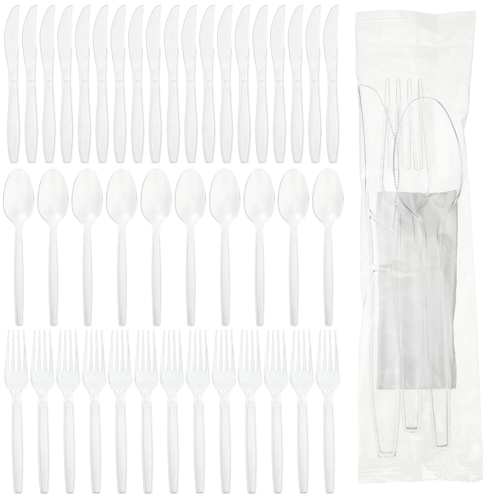 Amazon.com: Suclain 1000 Count Individually Wrapped Cutlery Sets 250 ...