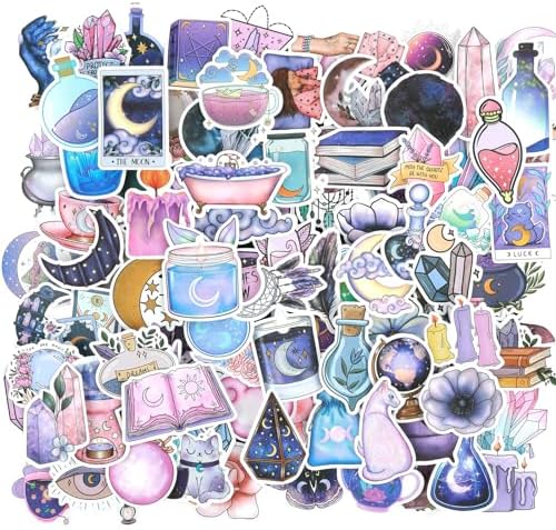 Amazon.com: Ouligay 100PCS Midnight Moon Stickers Aesthetic Stickers ...