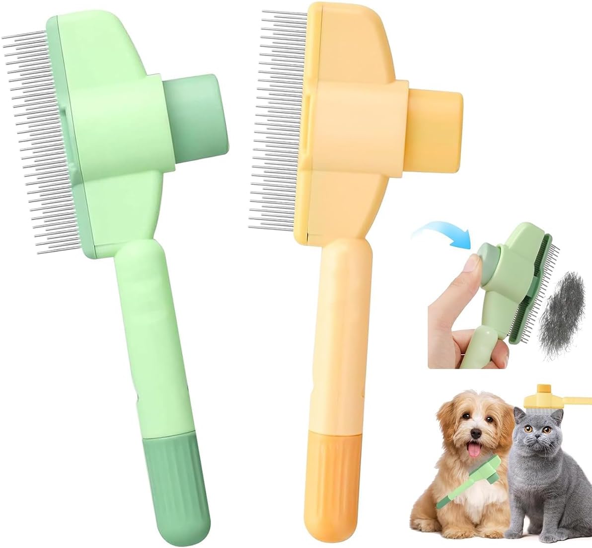 Uqingo 2PCS Flea Combs, Flea Comb for Cats and Dogs with Stainless ...