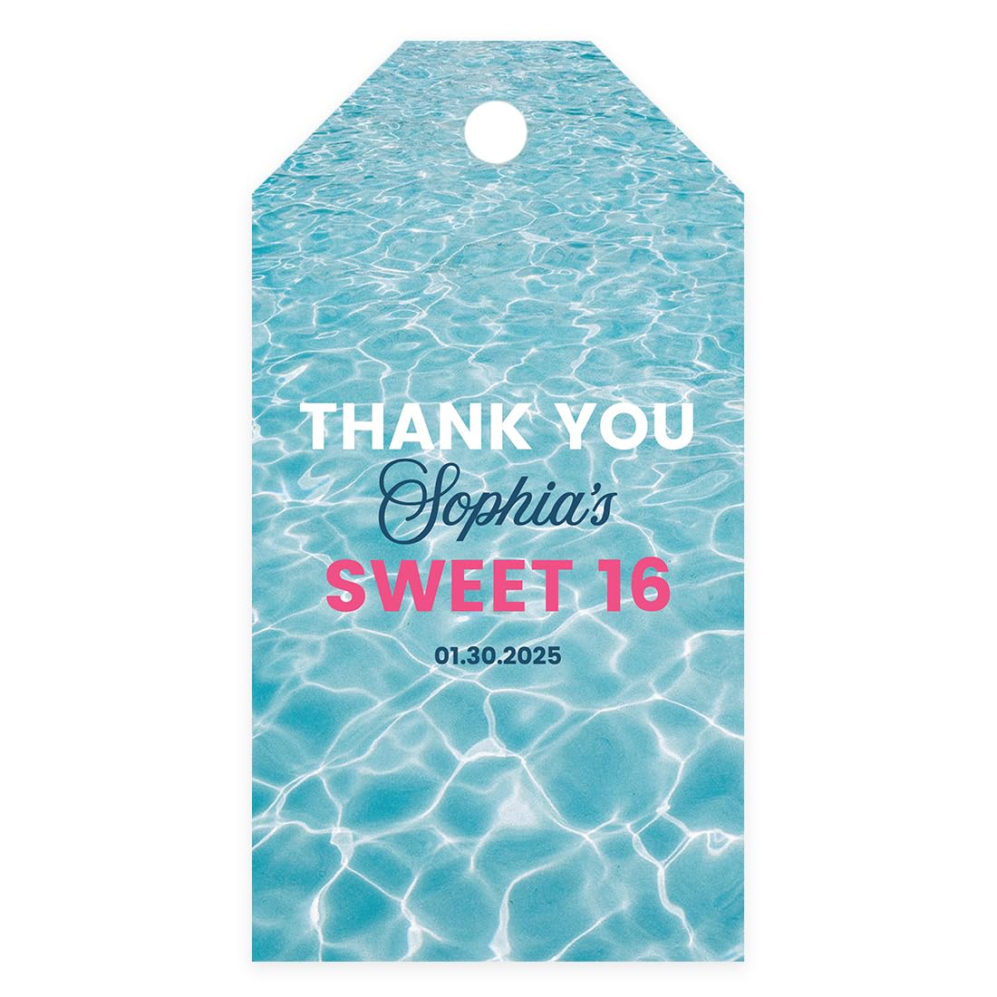 Amazon.com : Andaz Press 60-Pack Personalized Sweet 16 Favor Tags with ...