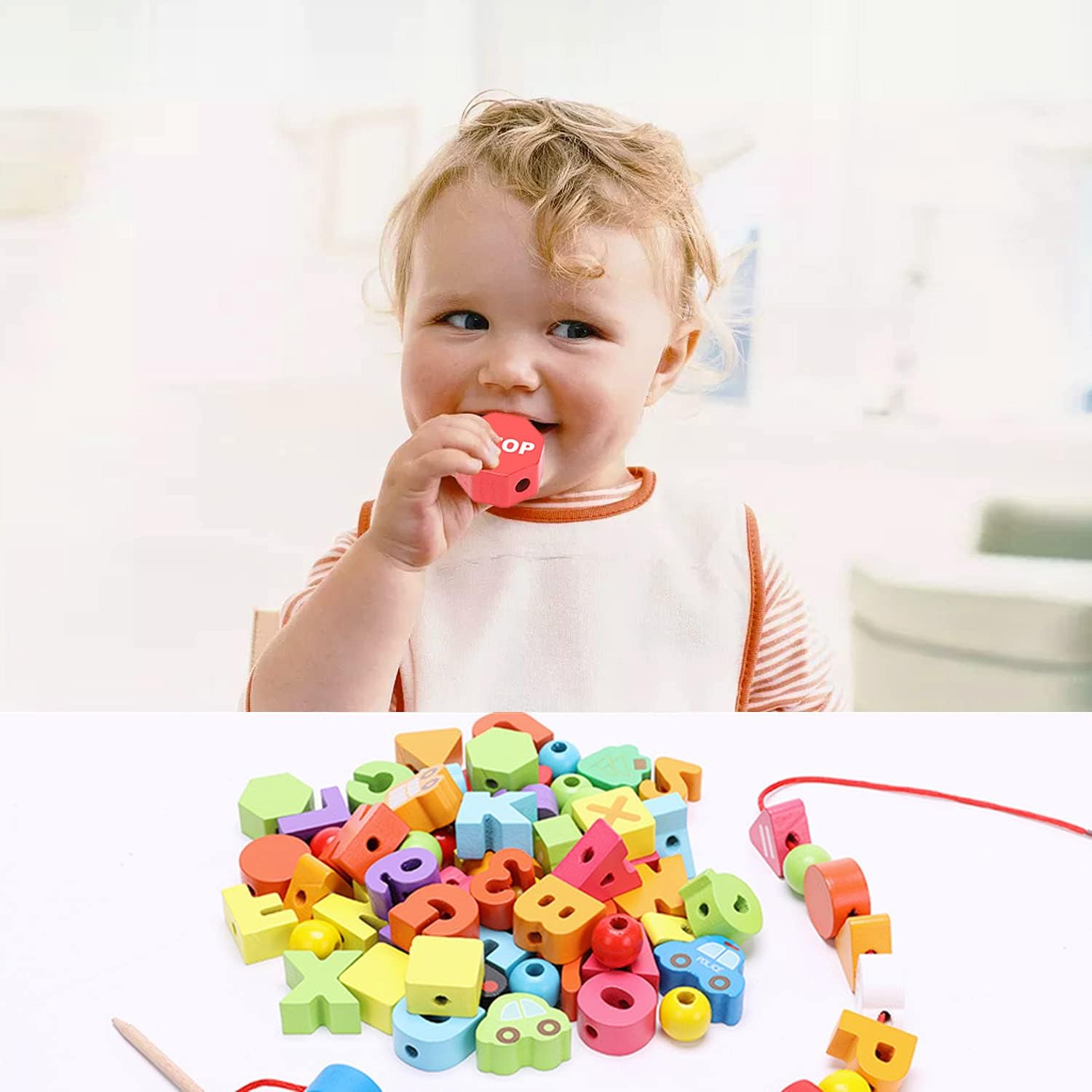 Threading Toys for 2 3 4 5 Year Olds Girls Boys, Wooden Toys for kids ...