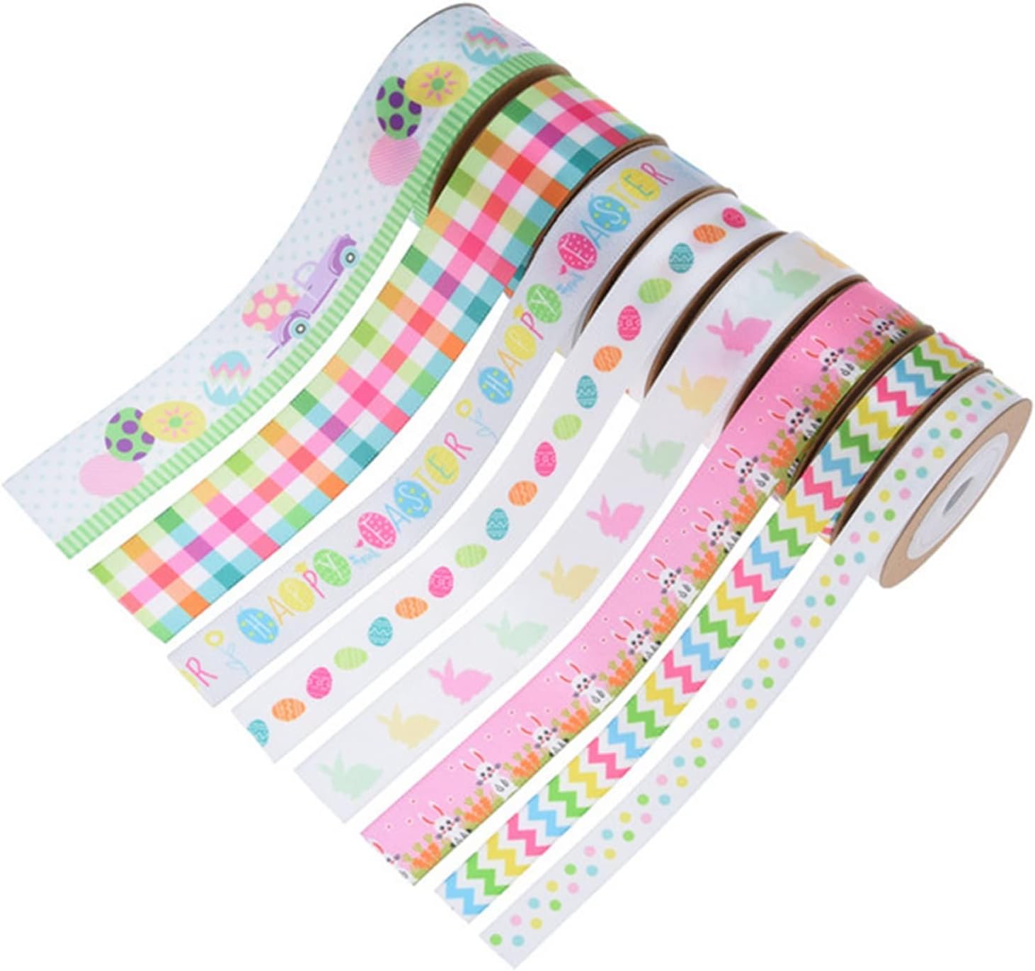 Amazon.com: peony man 12 Rolls Easter Grosgrain Ribbons Easter Bunny ...