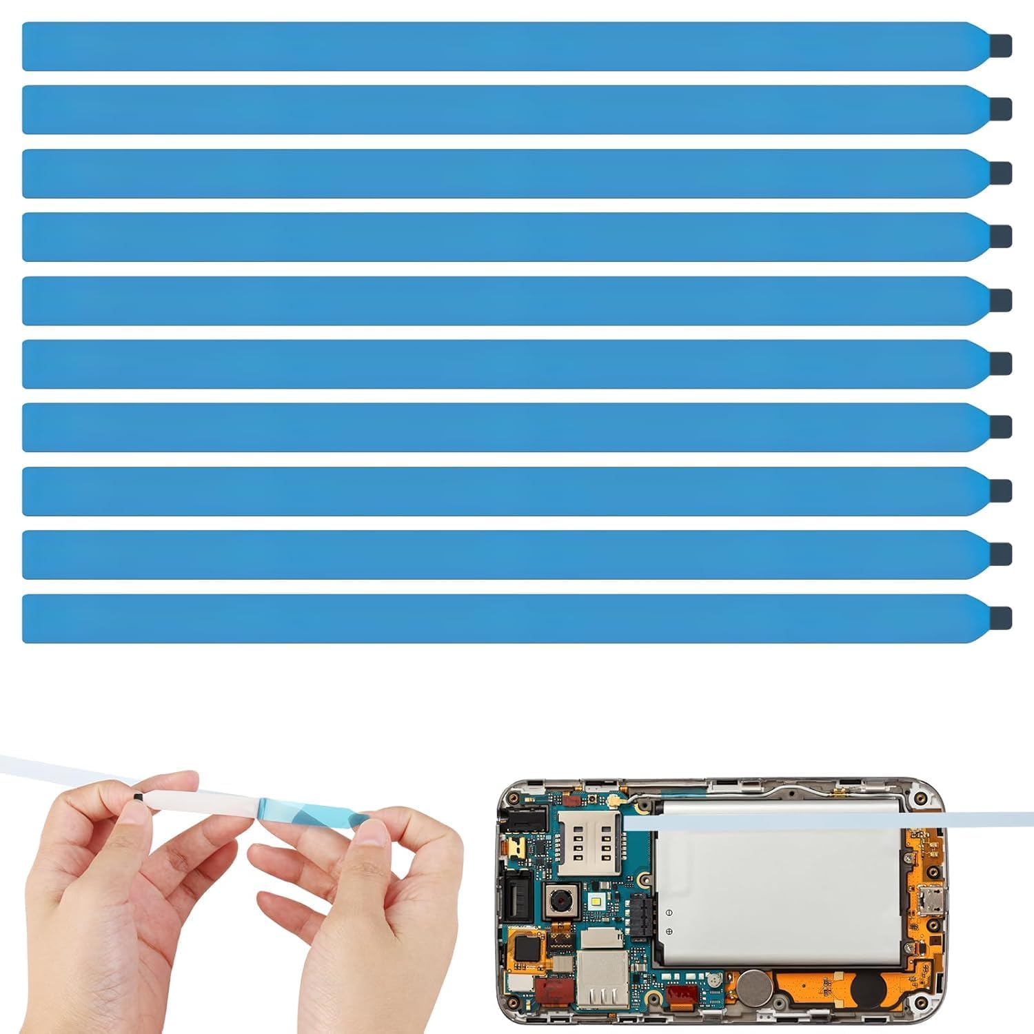 Battery Adhesive Strips 10PCS Double-Sided Strong Tape with Pull Tab ...