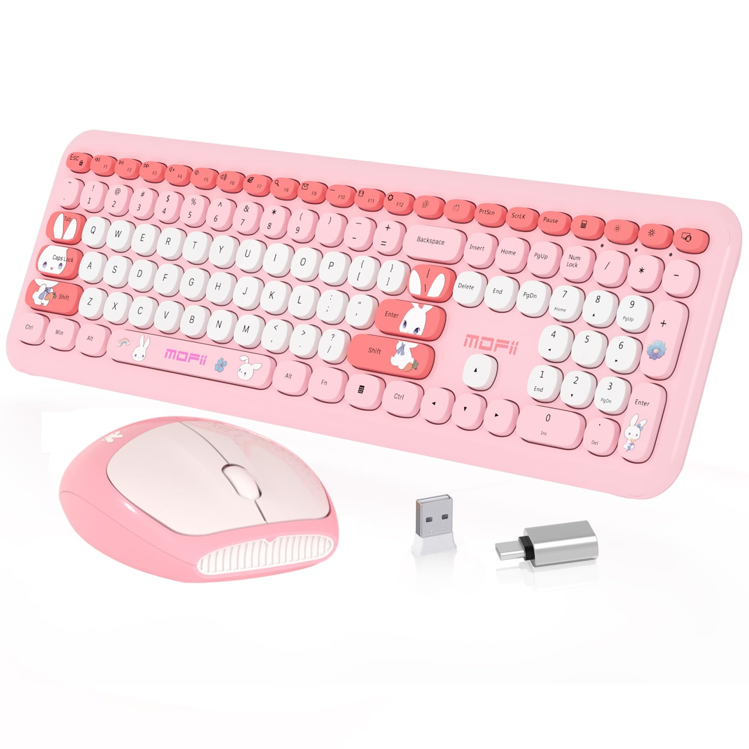 Amazon.com: Mofii Wireless Pink Keyboard and Mouse Combo, 110 Round ...