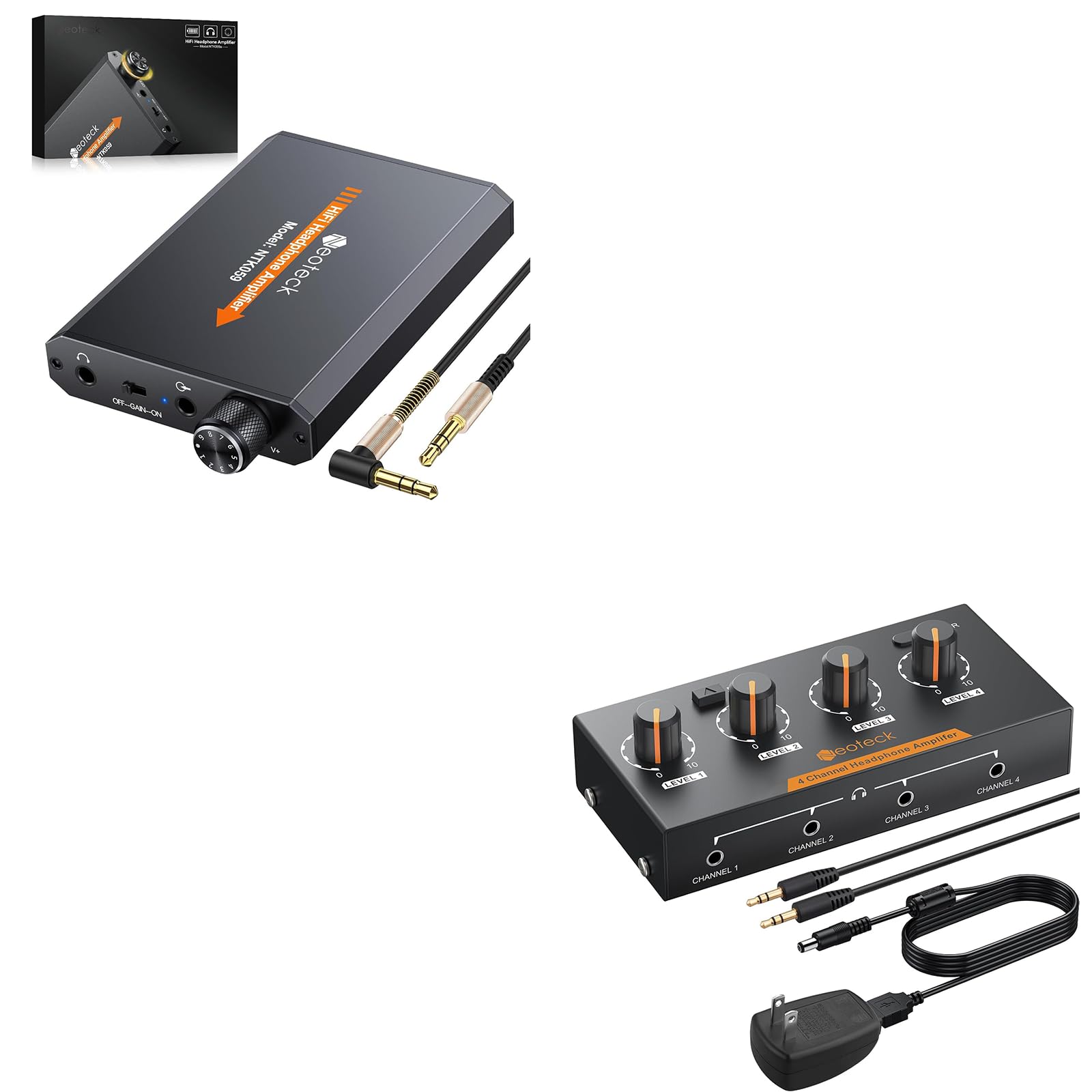 Amazon.com: Neoteck 3.5mm Headphone Amplifier + 4 Channel Stereo ...