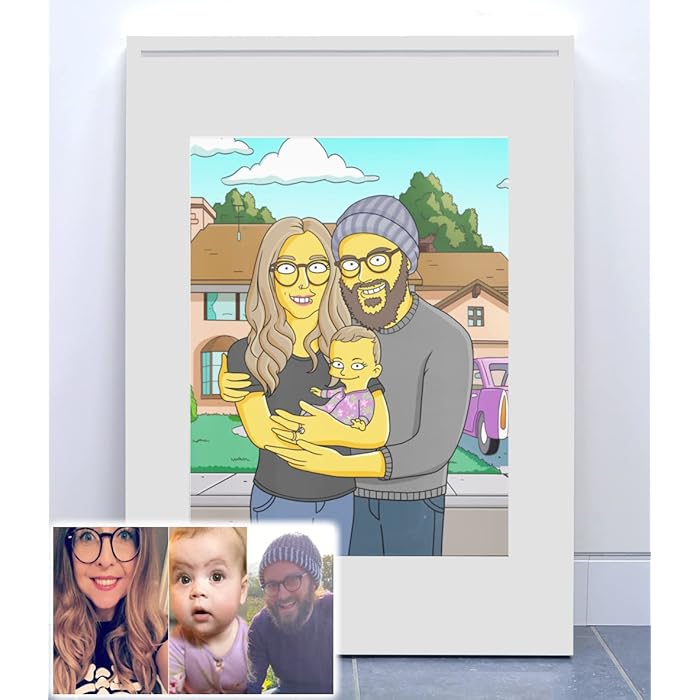 Buy The Simpsons Poster Framed - Custom Cartoon Family Portrait Poster ...