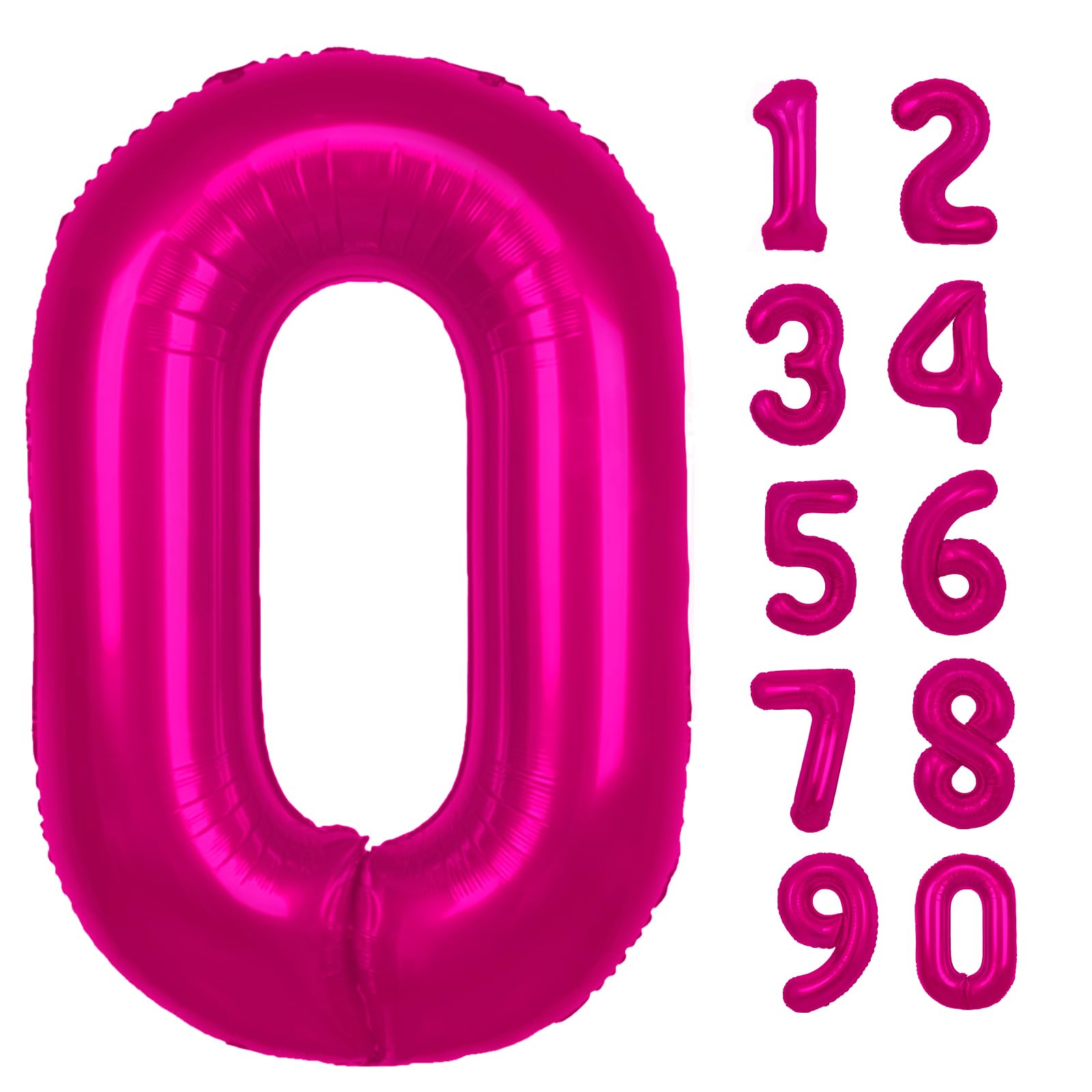 Amazon.com: 40 inch Hot Pink Number 0 Balloon, Giant Large 0 Foil ...