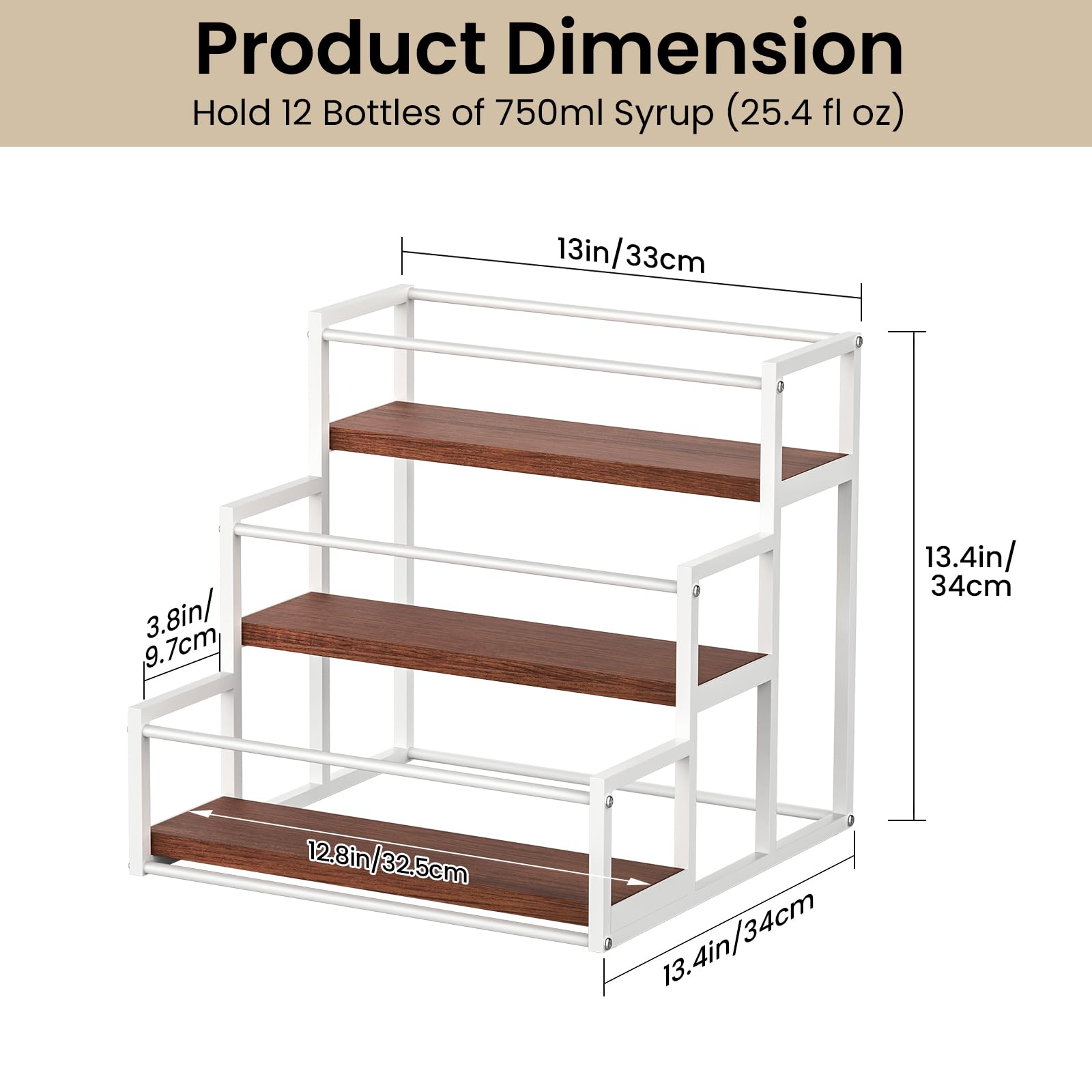 Snapklik.com : THYGIFTREE Coffee Syrup Rack Organizer 3-Tier 12 Syrup ...