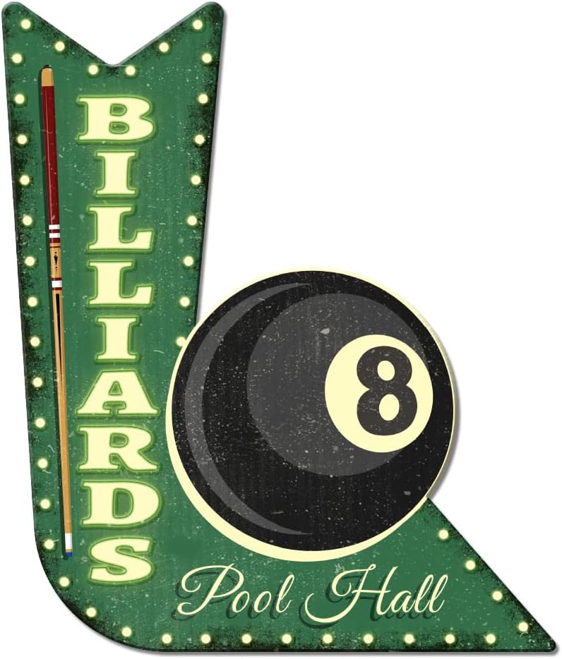 Amazon.com: 8 Ball Pool Hall Round Retro Vintage Bar Metal Tin Sign ...