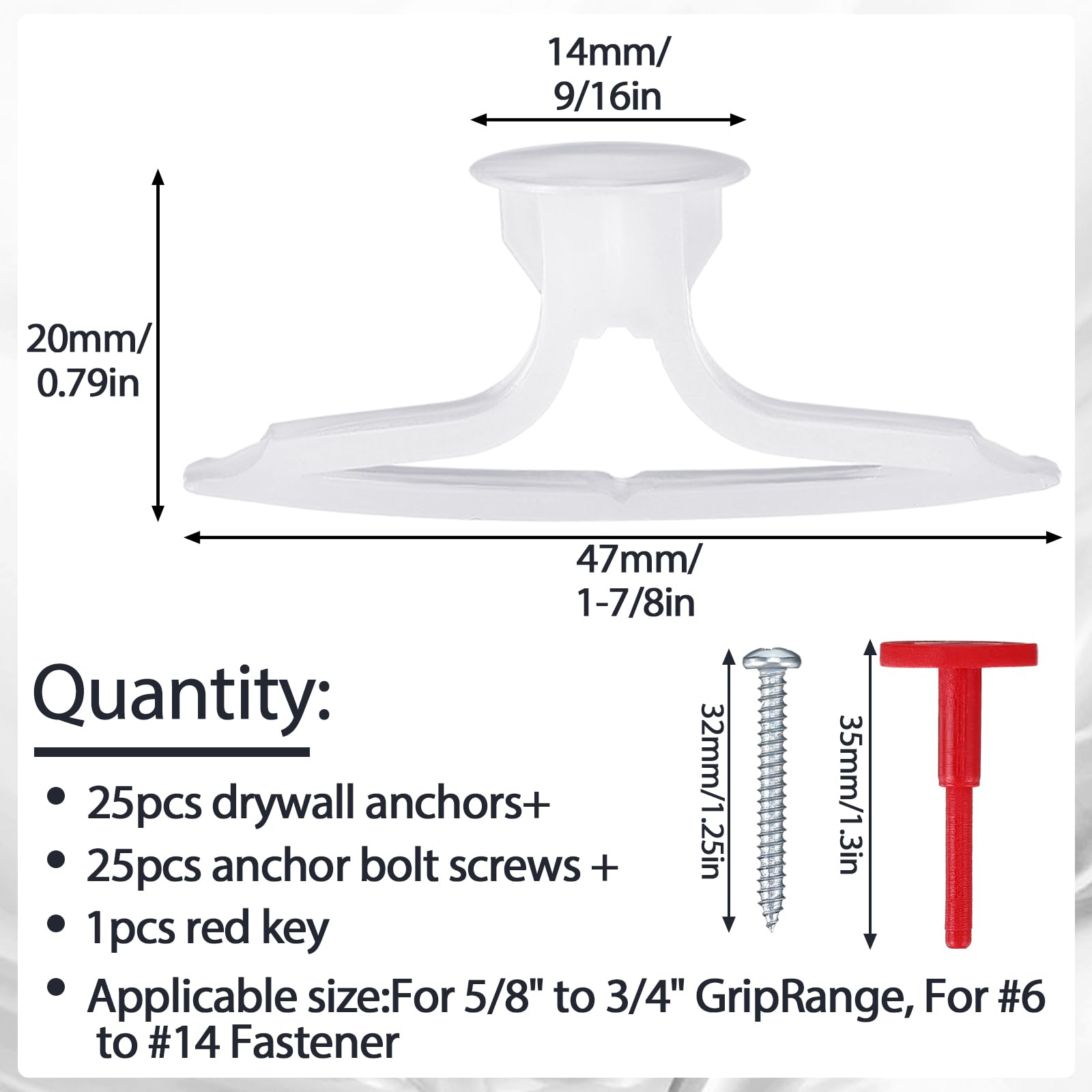 Snapklik.com : MorningRo 25 Sets Drywall Anchor Kit, Plastic Self ...