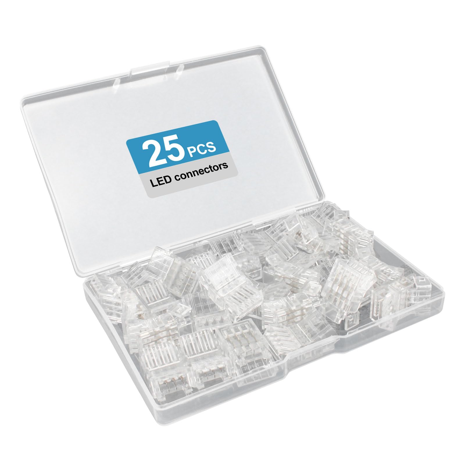 Snapklik.com : 25Pcs 4 Pin 8mm LED Strip Connectors Gapless Solderless ...