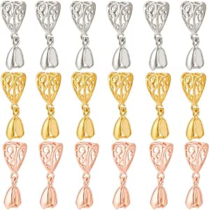 Amazon.com: SUNNYCLUE 1 Box 30Pcs Pinch Bails Brass Pinch Clasp Bails ...