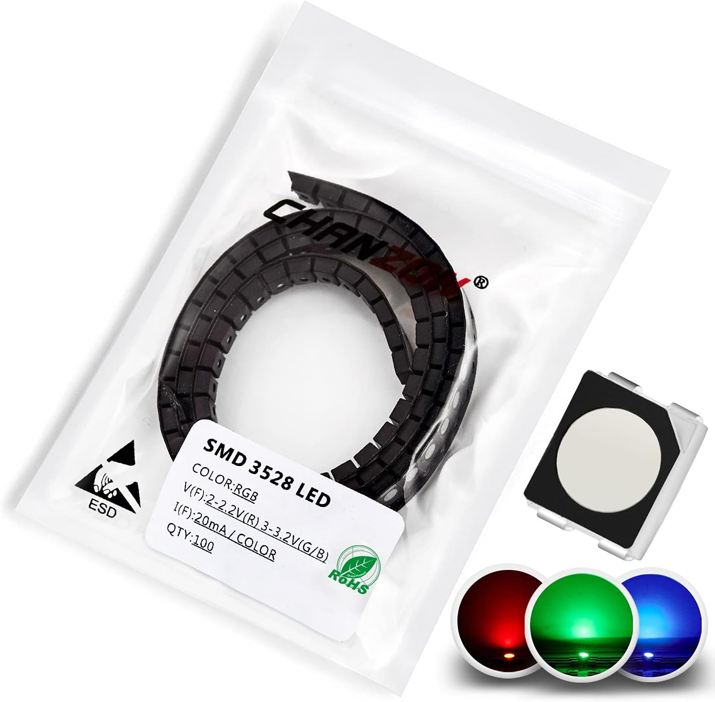 Amazon.com: CHANZON 100 pcs 3528 (1210) SMD RGB Multicolor LED Diode ...