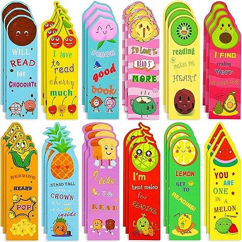 36 PCS Scented Bookmarks, Cute Fruit Scratch and Sniff Bookmarks Bulk ...