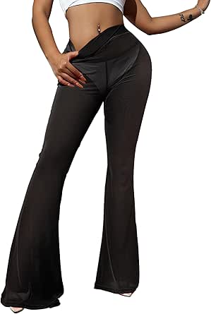 Sheer Pants for Women Mesh Pants Bathing Suit Cover Sexy Swimsuit ...