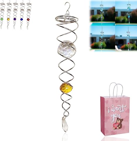 Amazon.com: Gazing Ball Spiral Tail Wind Spinner Stabilizer, Decorative ...