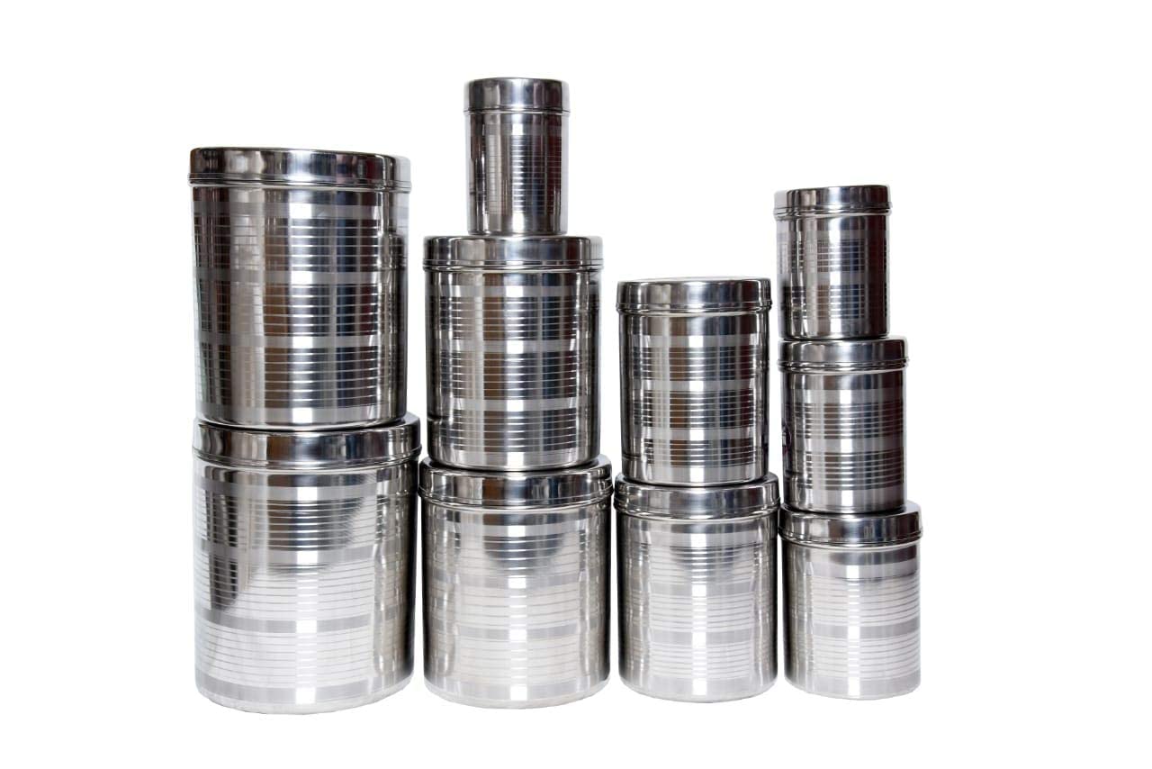 KITCHEN NEXT Stainless Steel Dabba Set Food Storage Containers| utility ...