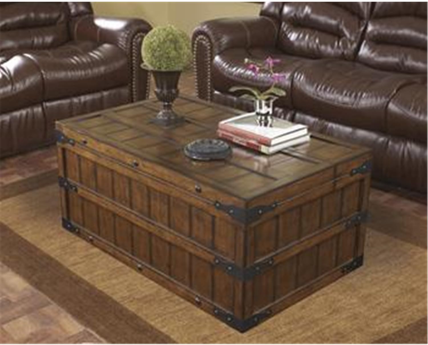 Amazon.com: Signature Design by Ashley Shepherdsville Rustic Brown ...