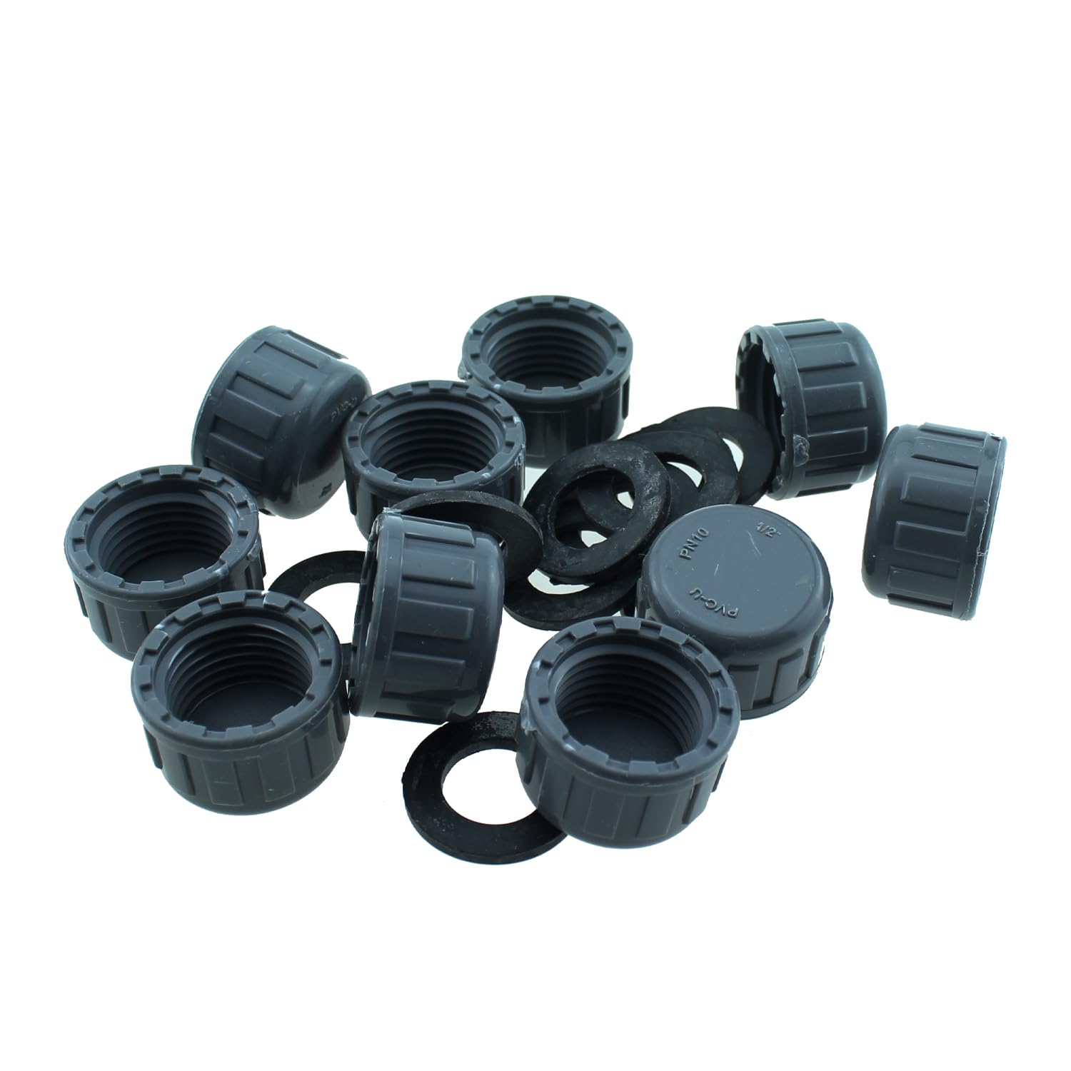 Snapklik.com : SQXBK 12-Piece 1/2 Inch PVC Inner Teeth Pipe Plugs