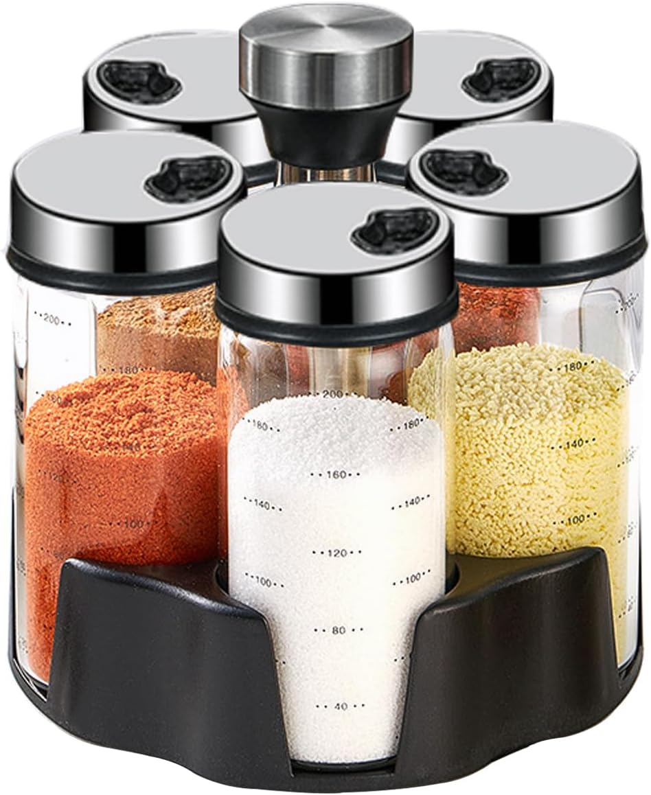 Amazon.com: KOKM Revolving Spice Rack, 6-Jar Seasoning Organizer Holder ...