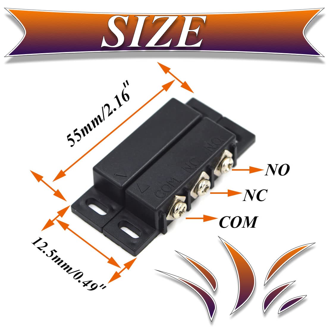 Snapklik.com : Hincell 5-Pack Magnetic Reed Switch