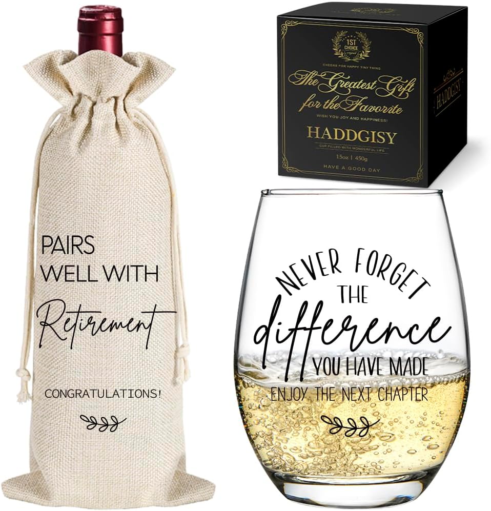 Amazon.com | Funny Retirement Wine Glass Gift for Women, Retirement ...