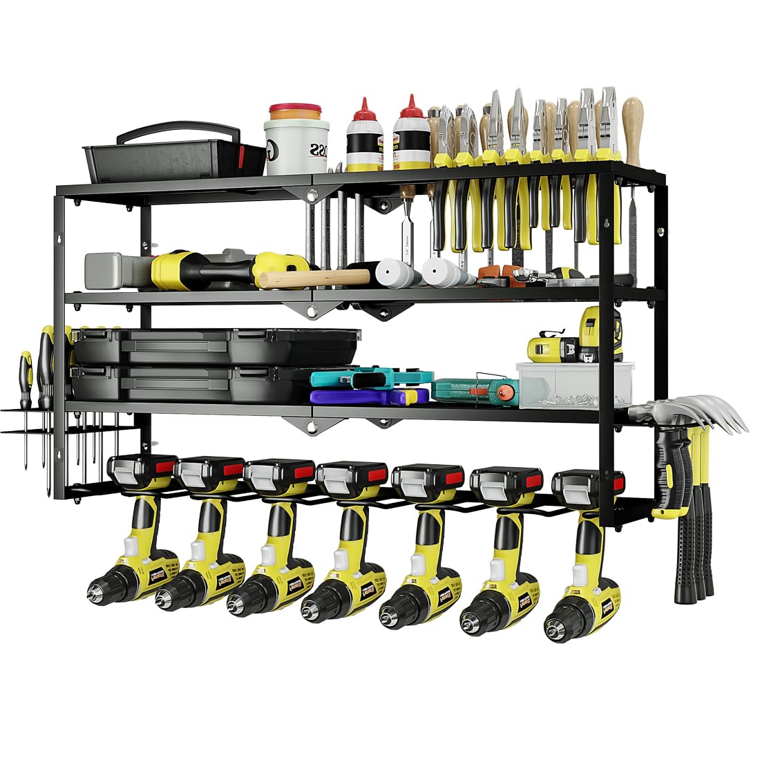 Snapklik.com : AZERPIAN Power Tool Organizer Wall Mount 4 Layers Heavy ...