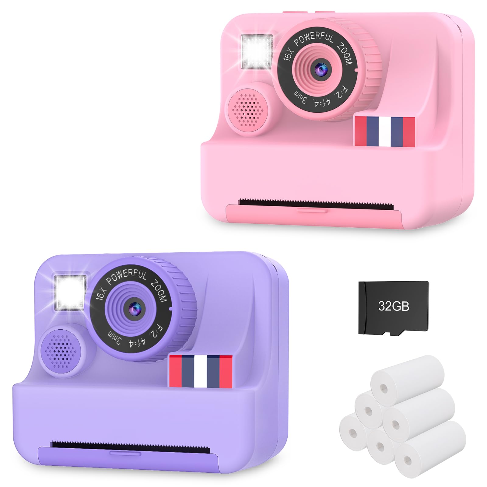 Amazon.com: Purple and Pink Kids Camera Instant Print for Girls ...