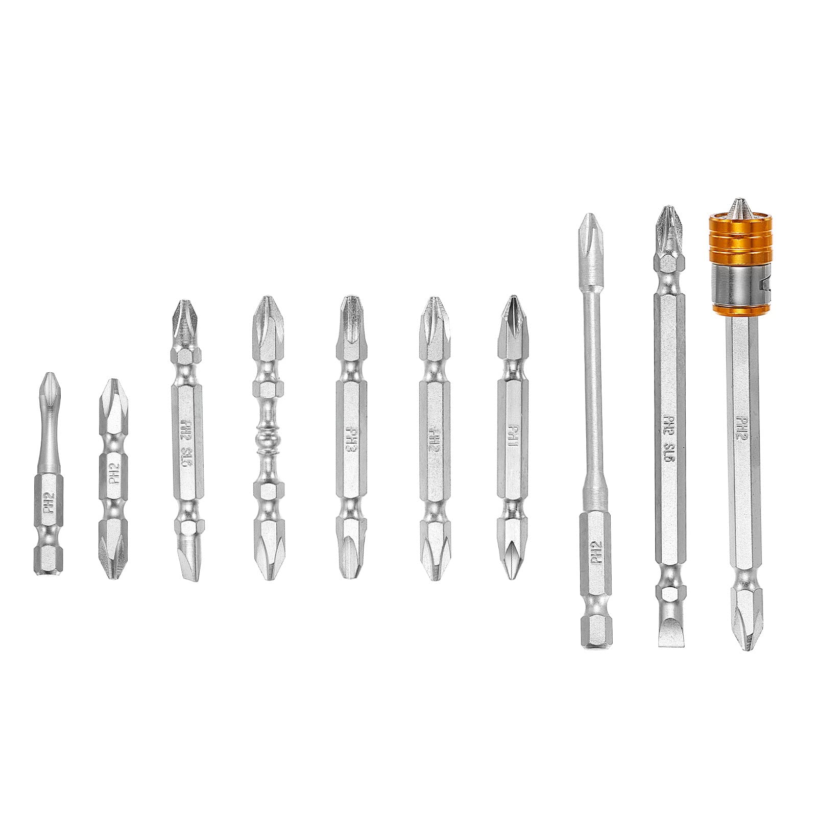 Double Ended Screwdriver Bits Uxcell 2-Pack PH2/SL6 Magnetic Screwdriver Bits - 1/4" Hex Shank ...